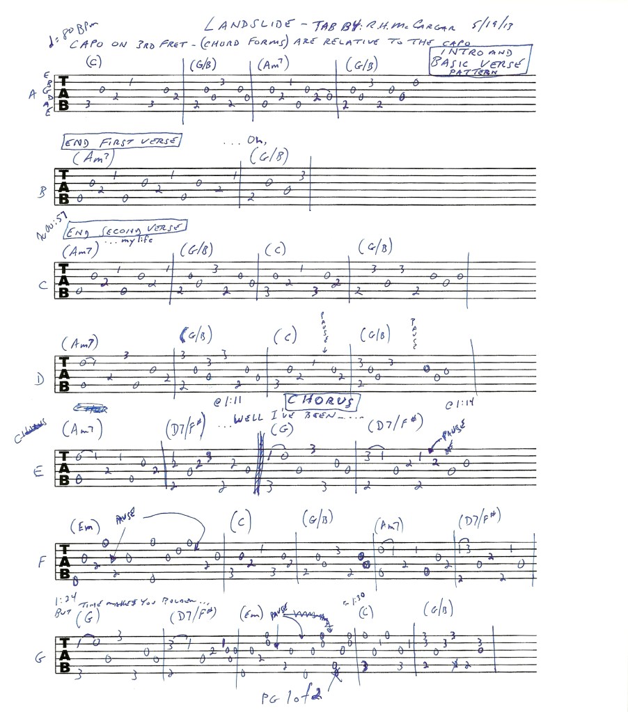 Fleetwood Mac Guitar Lesson – Landslide – inc solo and fingerpicking ...